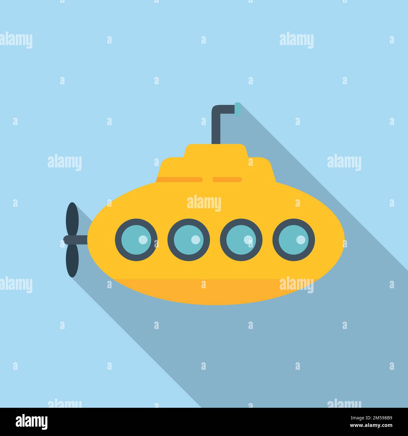 Bathyscaphe icon flat vector. Submarine ship. Cute vehicle Stock Vector ...