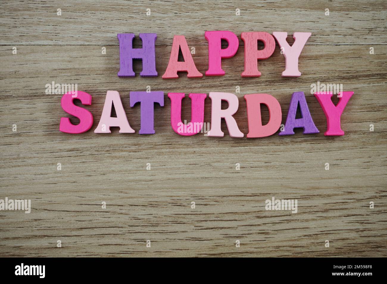 colorful happy saturday alphabet letter with space background Stock ...