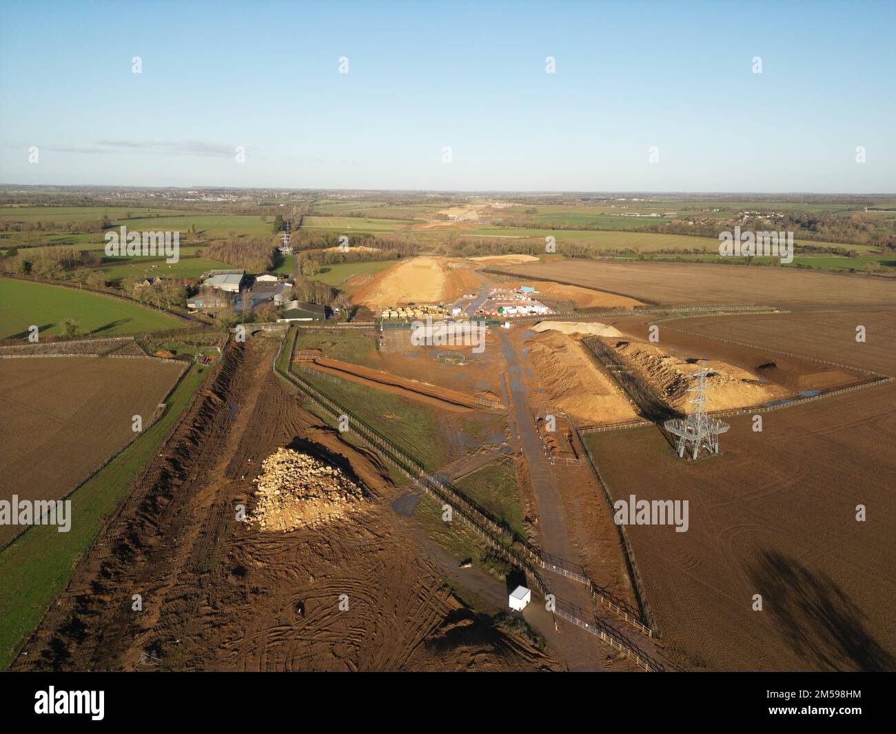 HS2 high-speed railway construction near Brackley Northamptonshire ...