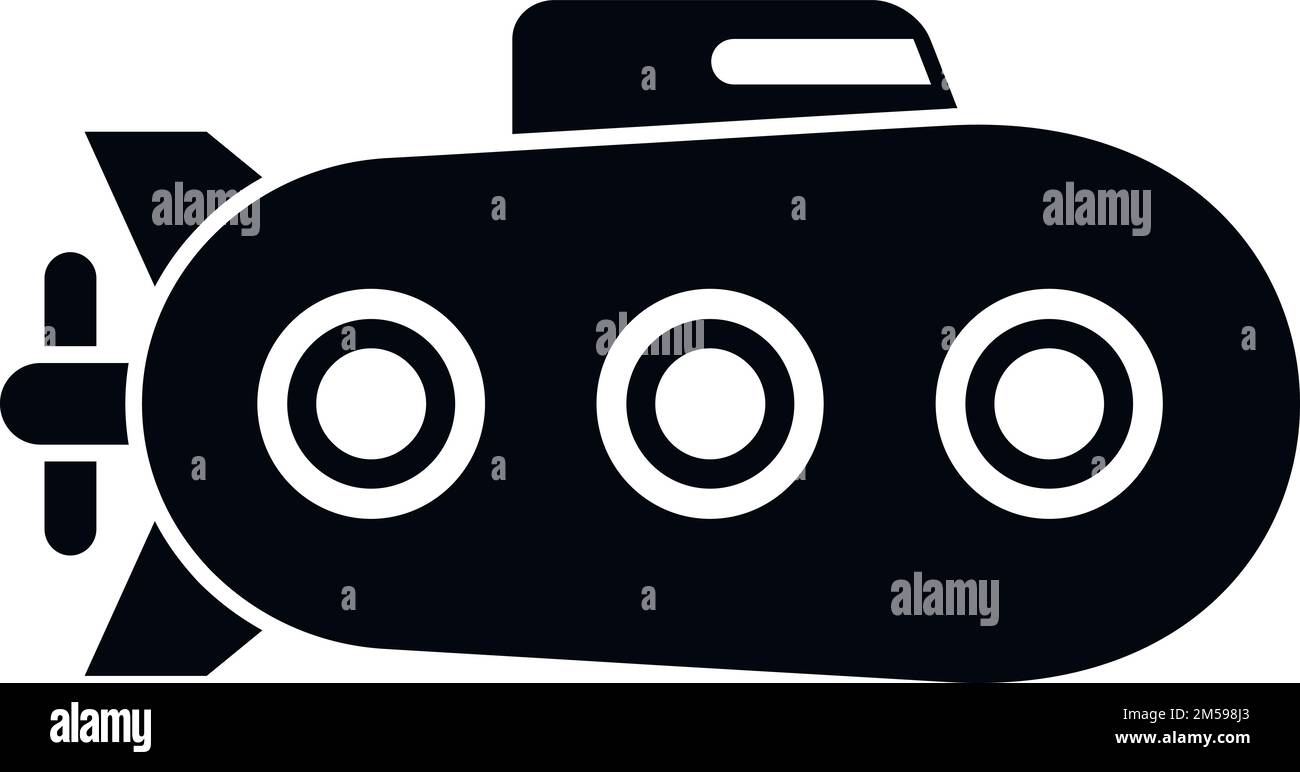 Design submarine icon simple vector. Underwater ship. Army vehicle ...