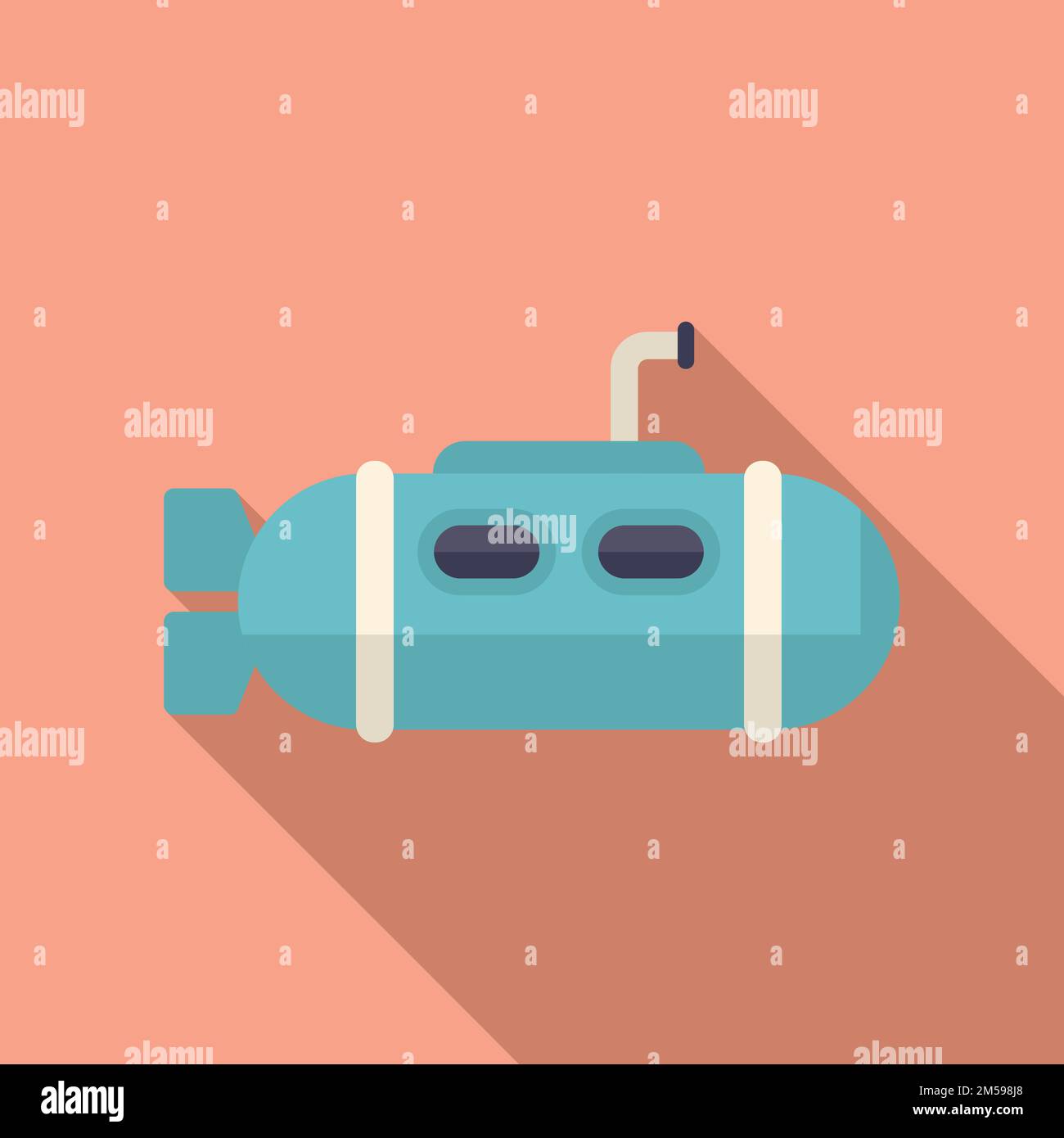 Marine boat icon flat vector. Underwater ship. Cute vehicle Stock ...