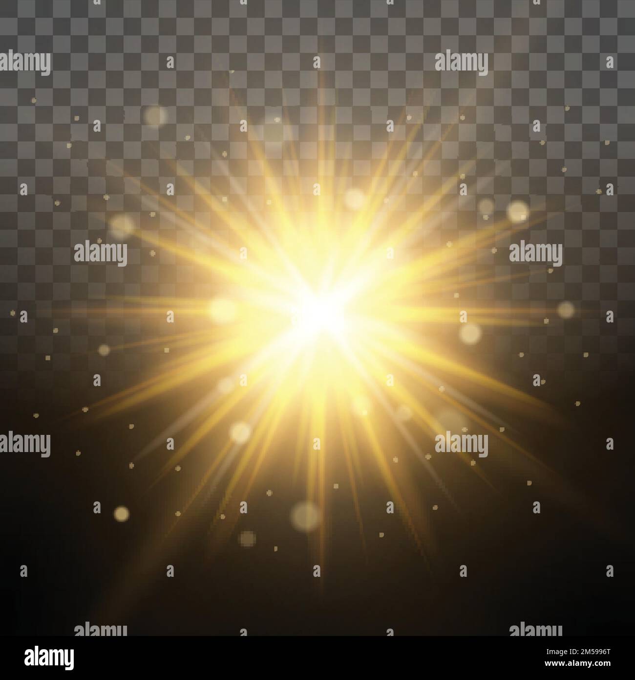 Solar illumination simulation of dawn, shining rays illuminated ...