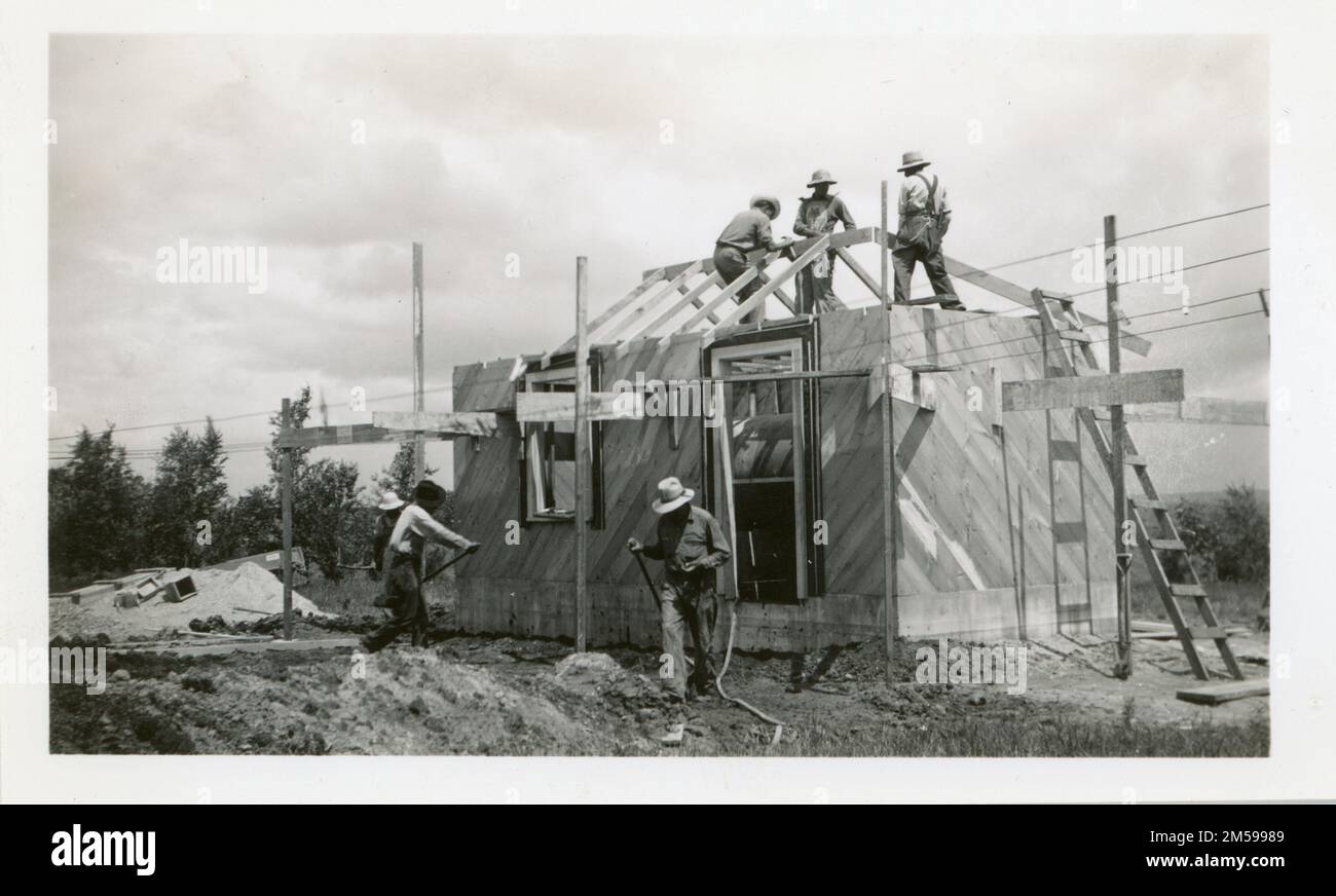 Carpenters Putting up Rafters on Hospital Pump House. 1920 - 1965 ...
