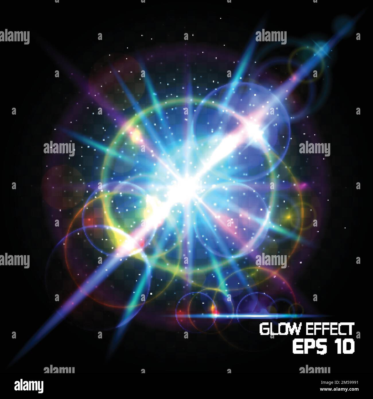 Effect of particle, bright lighting effects, magic ball. Glow Dust ...