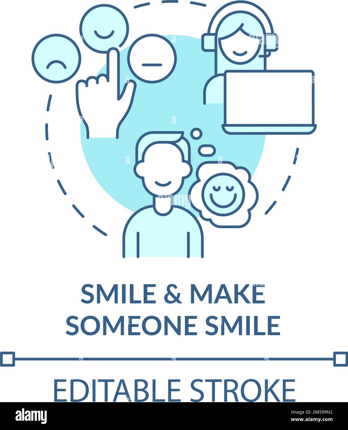 Make someone smile turquoise concept icon Stock Vector Image & Art - Alamy