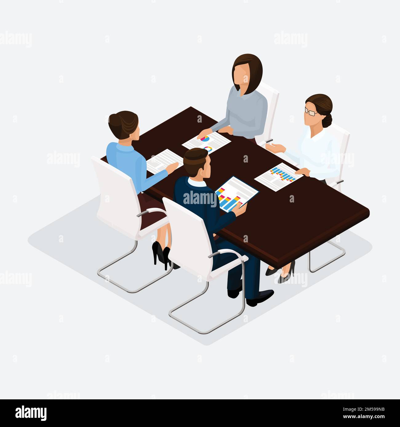 Isometric people, businessmen 3D business woman. Discussion ...