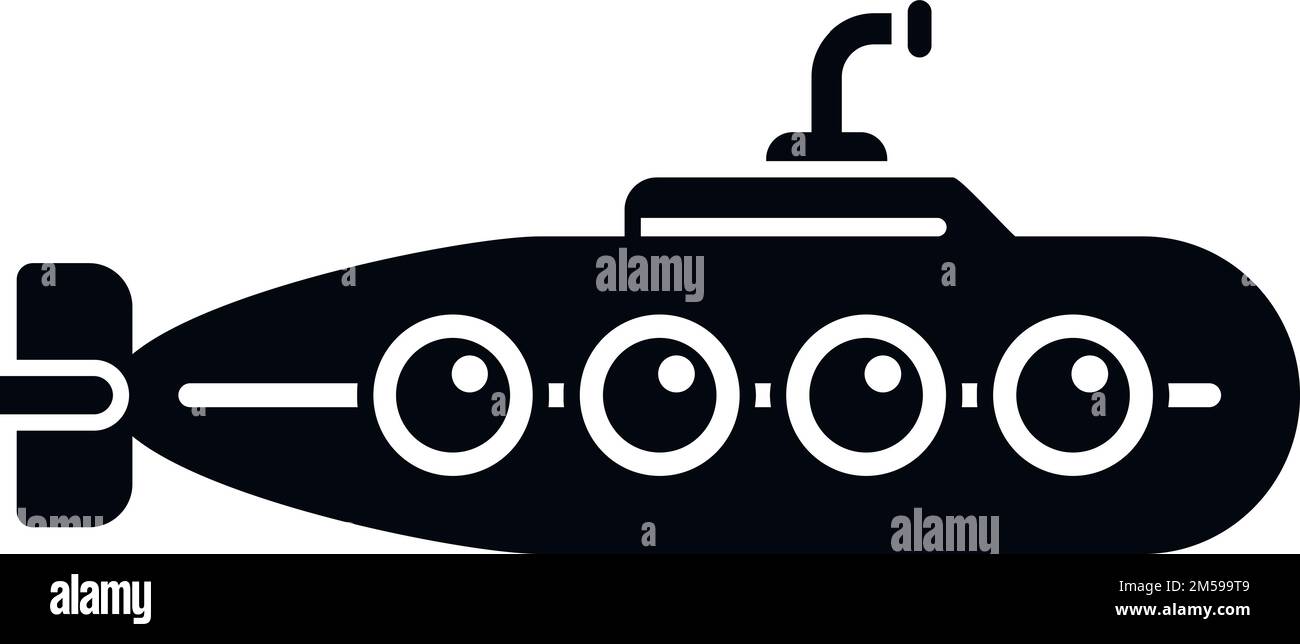 Childish submarine icon simple vector. Underwater ship. Cute ...