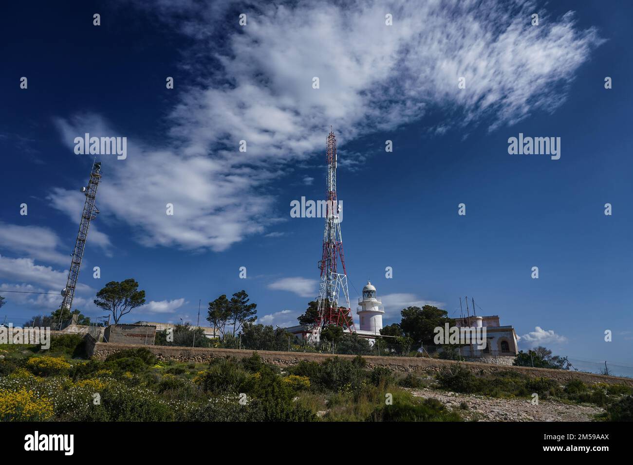 Views of the Montgo mountain between the towns of Denia and Javea in ...