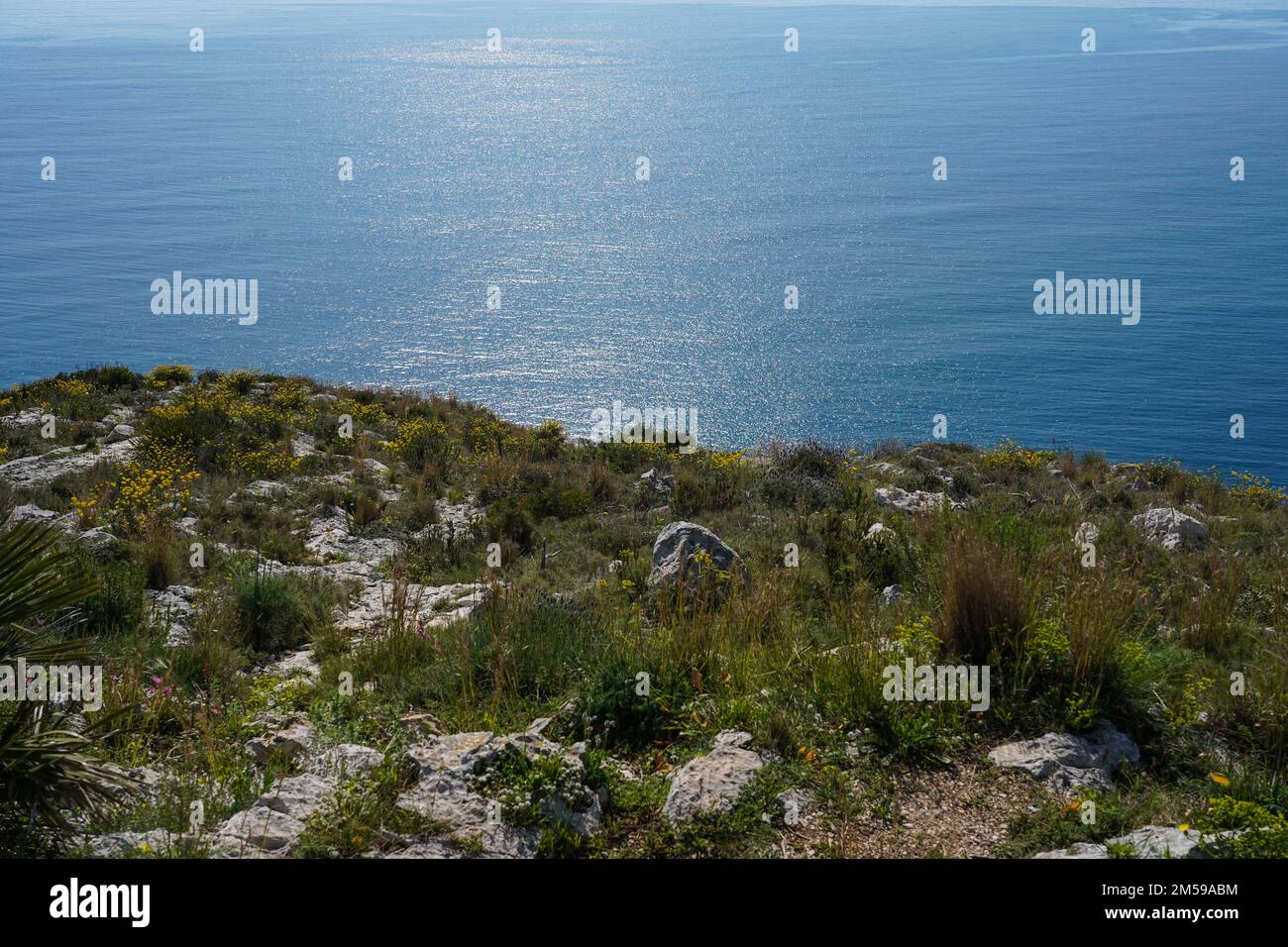 Views of the Montgo mountain between the towns of Denia and Javea in ...