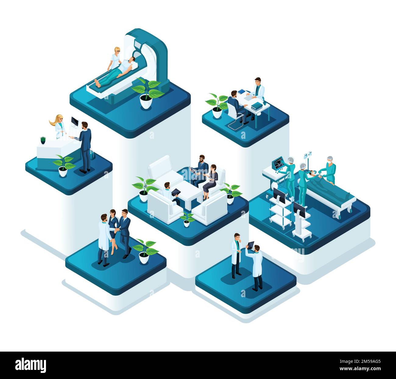 Isometric doctors concept of the work of medical personnel in a ...
