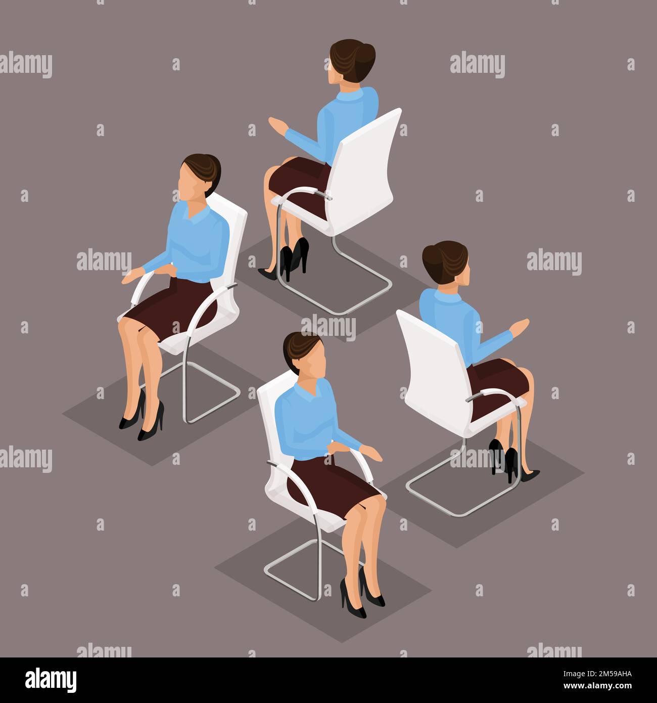 Trend Isometric People Set 1, 3D business woman in business suit ...