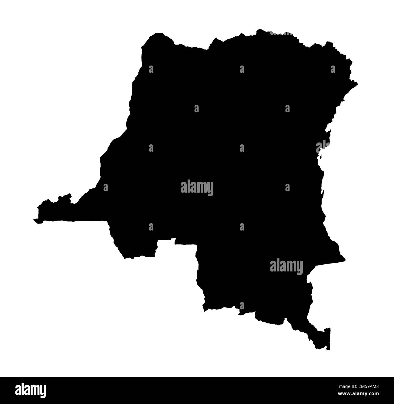 Silhouette map of the Democratic Republic of the Congo isolated over a ...