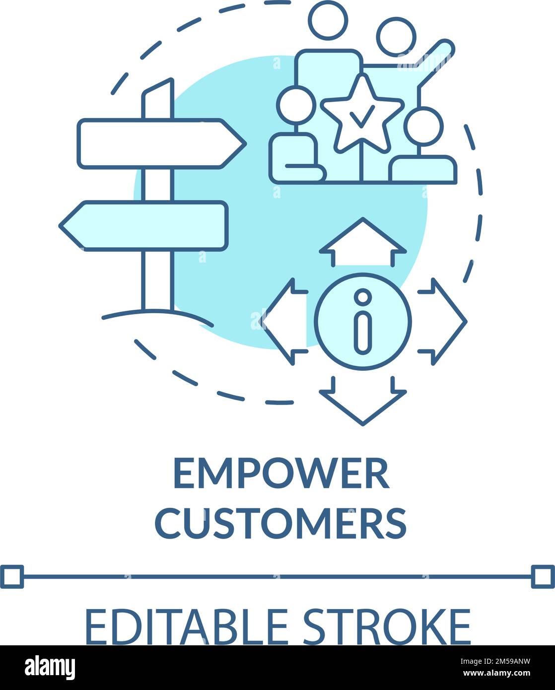 Empower customers turquoise concept icon Stock Vector Image & Art - Alamy