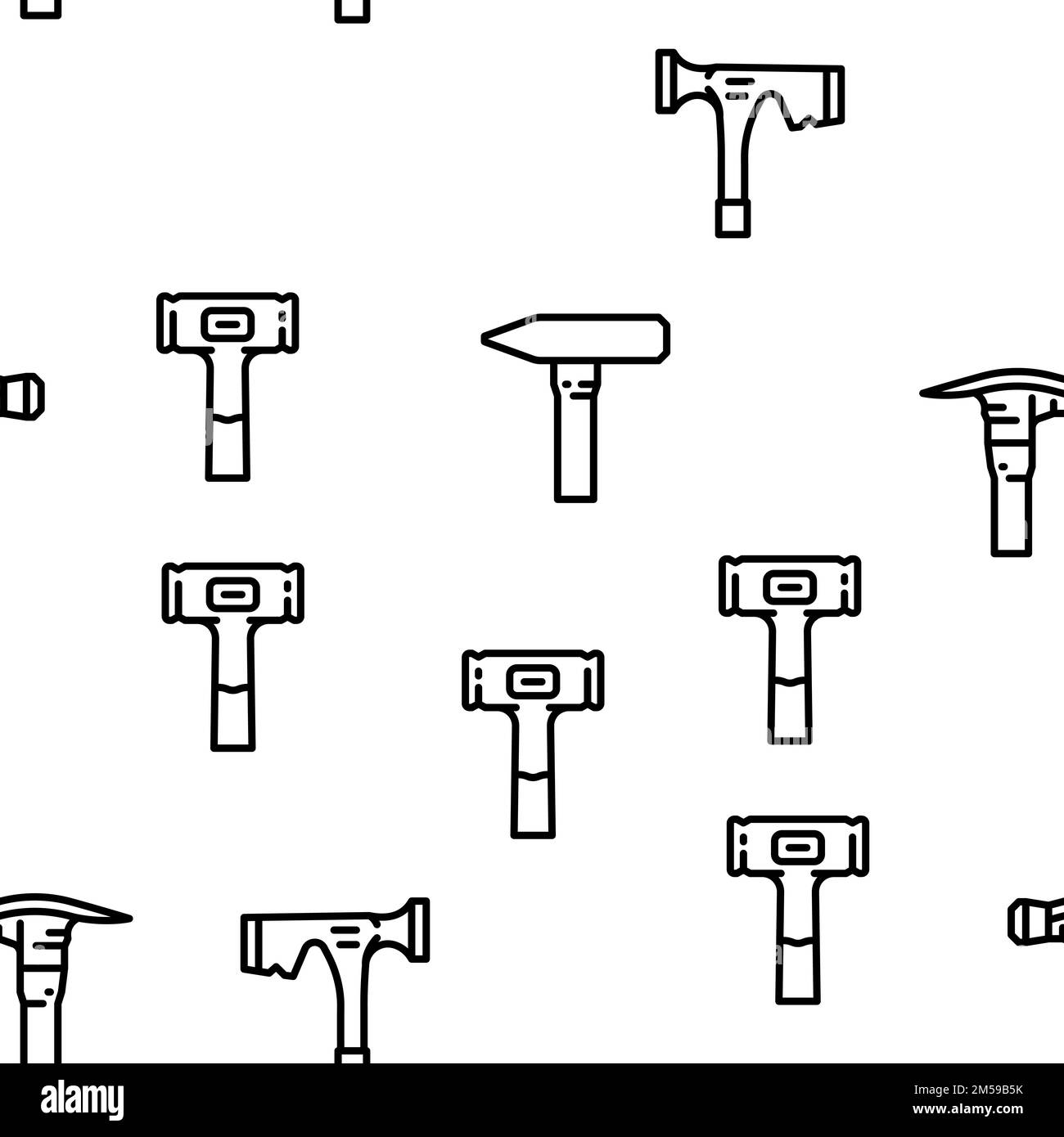 Construction tools seamless pattern vector Black and White Stock Photos ...