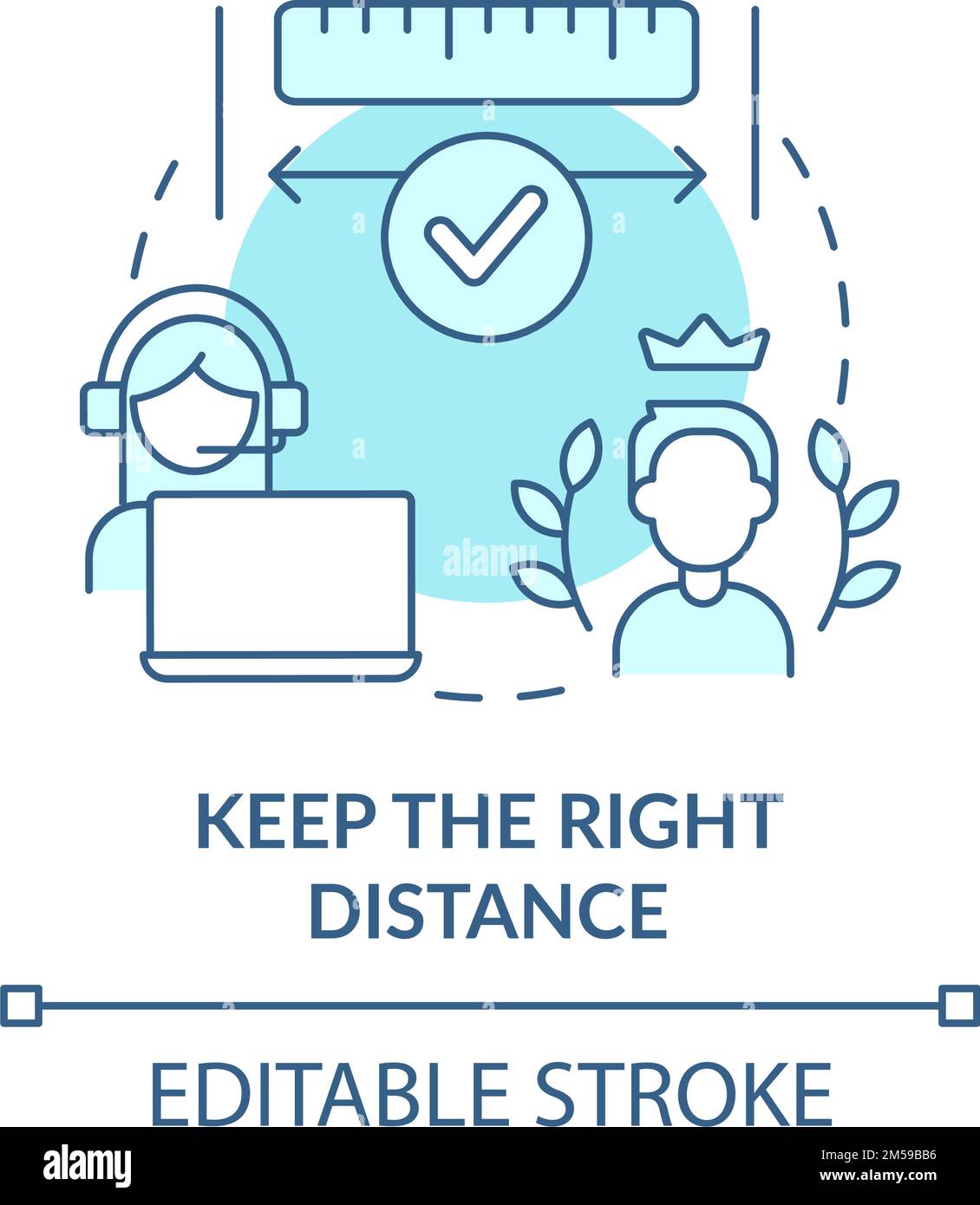 Keep right distance turquoise concept icon Stock Vector Image & Art - Alamy