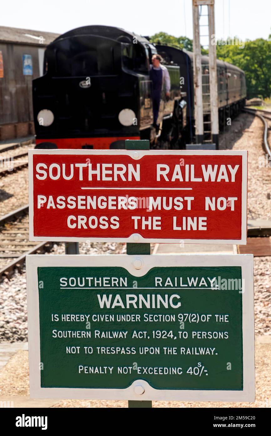 Vintage railway warning sign hi-res stock photography and images - Alamy