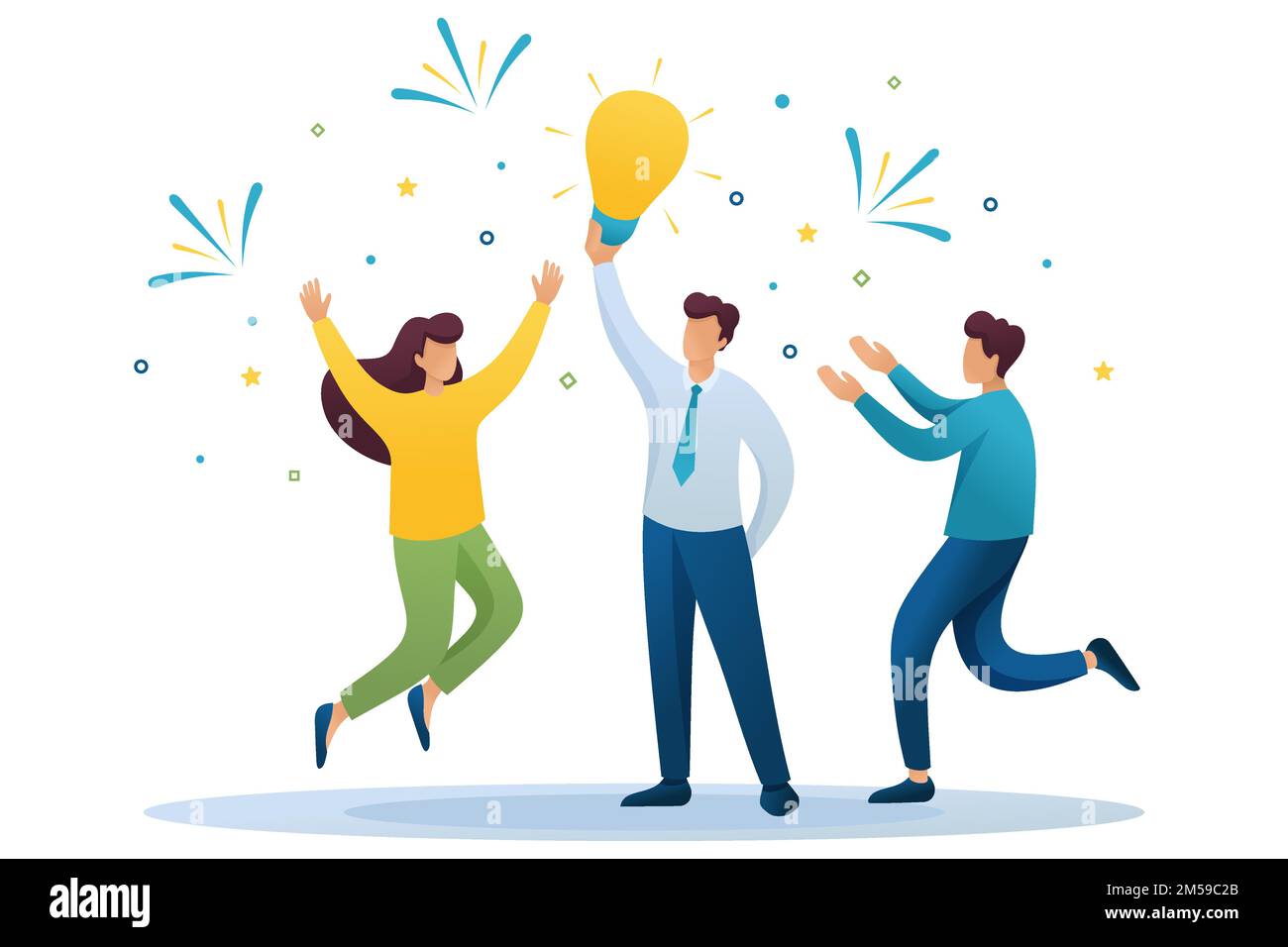 Young team Creates a new idea, teamwork. Brainstorm business ideas ...