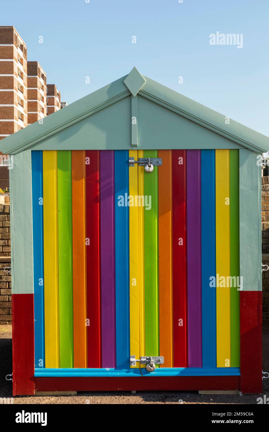 Rainbow beach hut sussex hi-res stock photography and images - Alamy