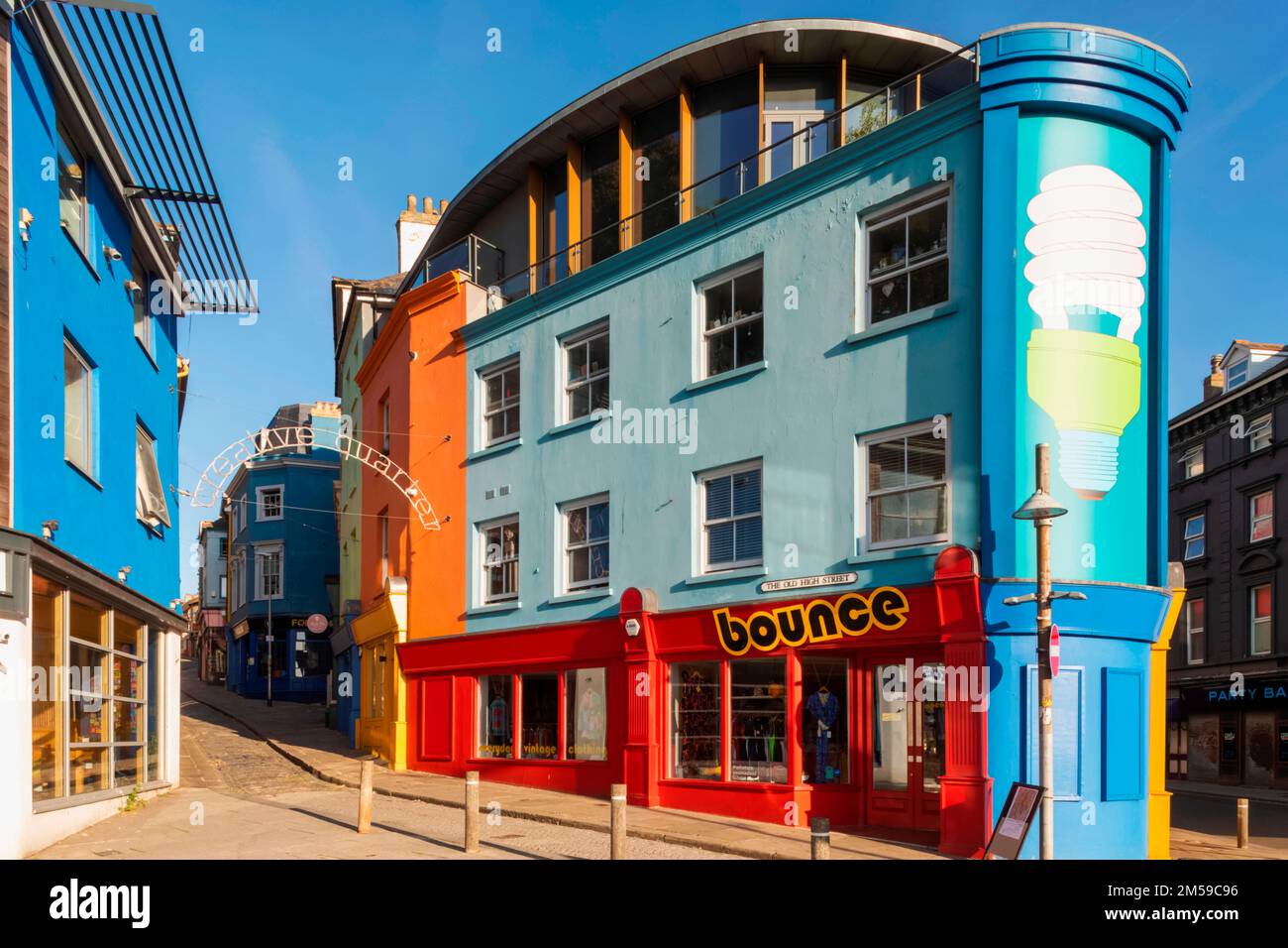 England, Kent, Folkestone, The Creative Quarter, Colourful Shops and ...
