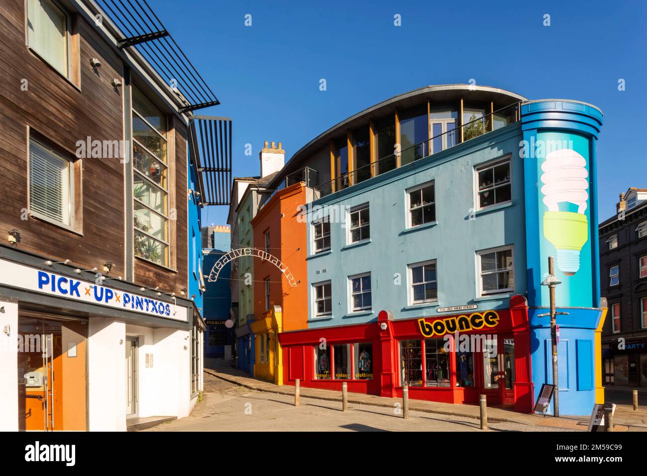 England, Kent, Folkestone, The Creative Quarter, Colourful Shops and ...