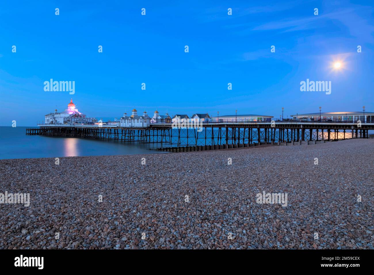 England, East Sussex, Eastbourne, Eastbourne Pier at Night *** Local ...