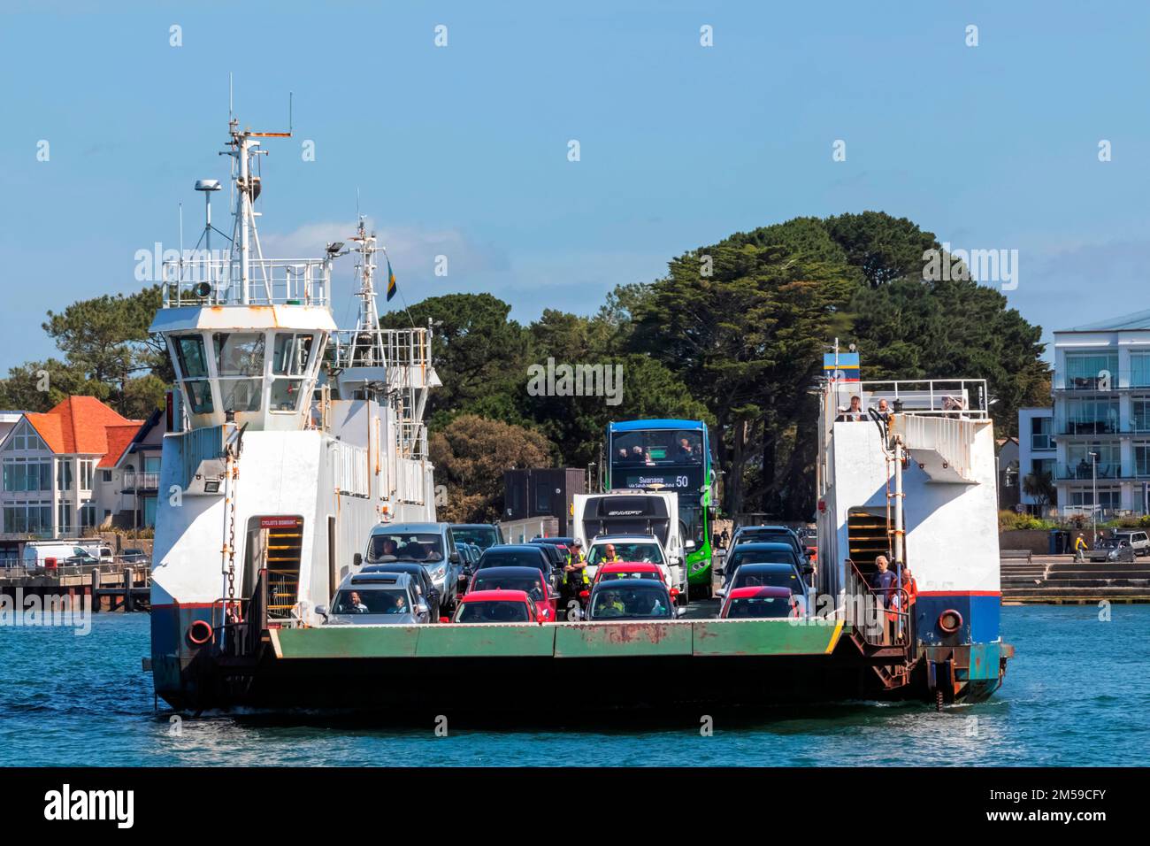 England, Dorset, Bournemouth, The Sandbanks to Shell Bay Chain Ferry ...