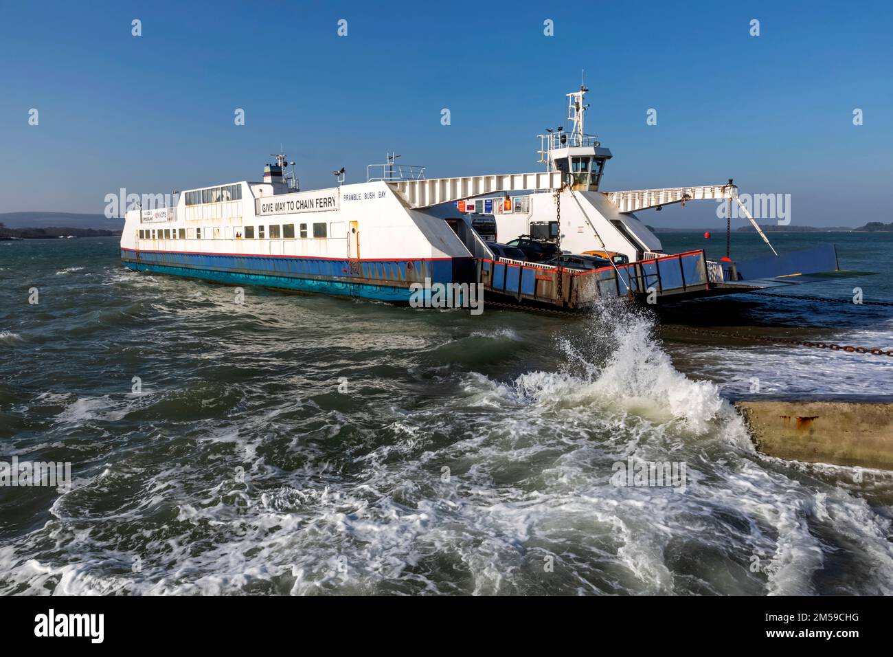 England, Dorset, Bournemouth, The Sandbanks to Shell Bay Chain Ferry ...