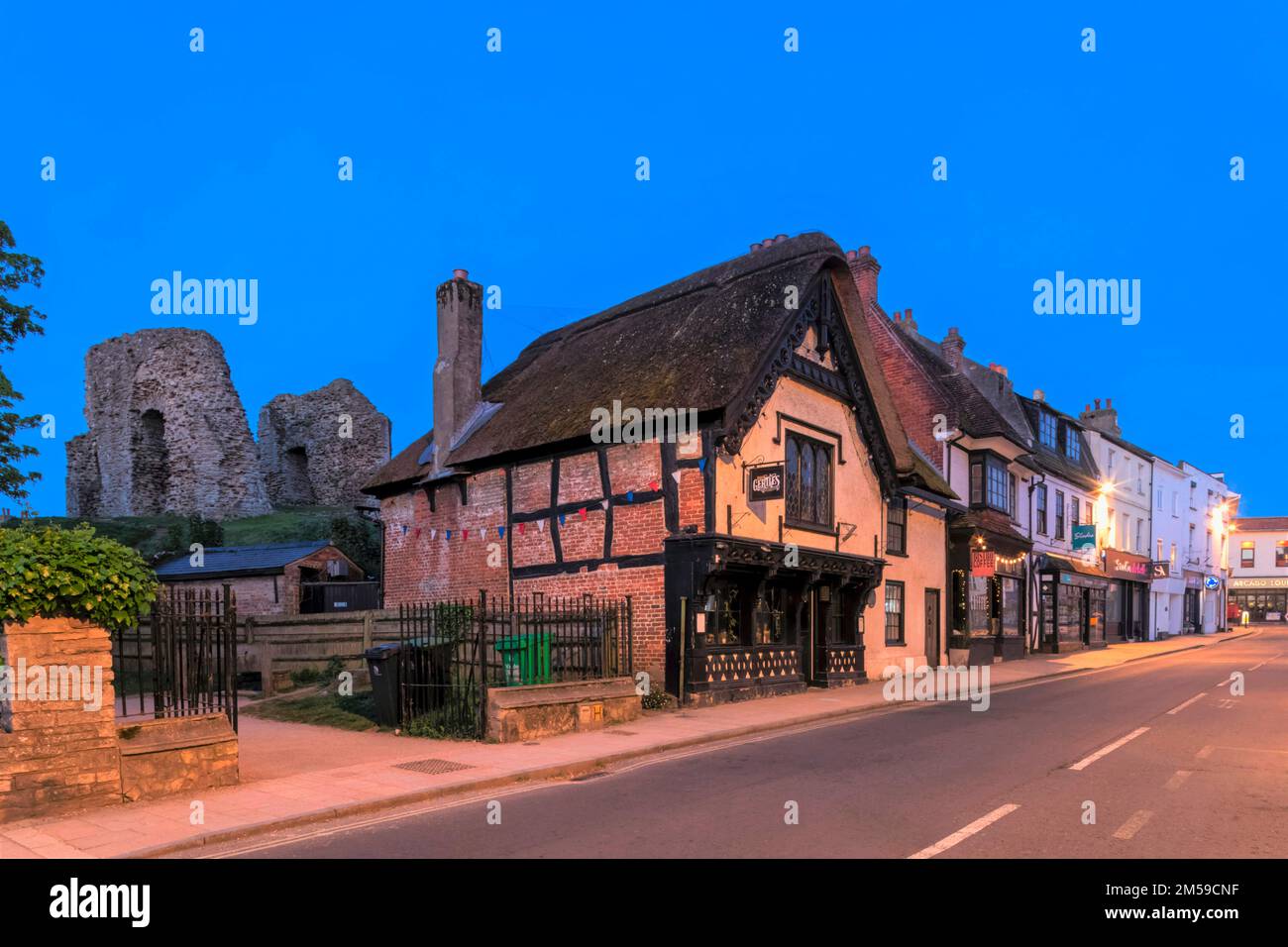 England, Dorset, Christchurch, Street Scene at Night *** Local Caption ...