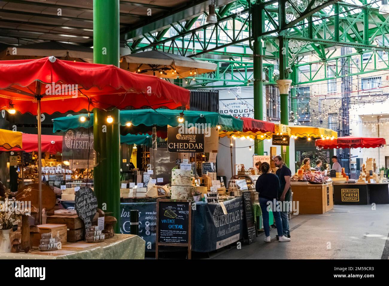 Borough Market, Interior View of Food Stalls, Southwark, London ...