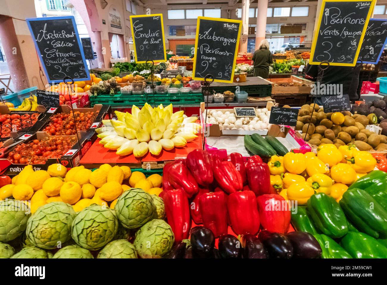 France, French Riviera, Cote d'Azur, Cannes, Forville Market, Market ...