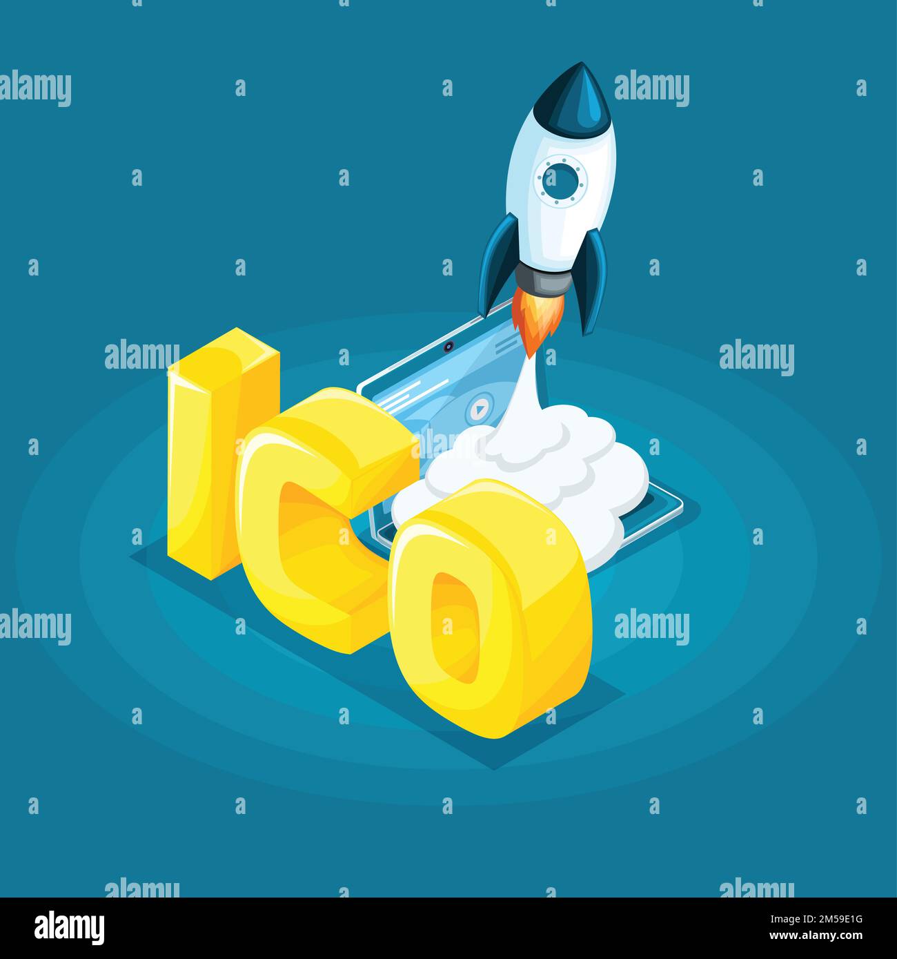 Isometric concept of the blockchain infographic, cryptocurrency mining ...