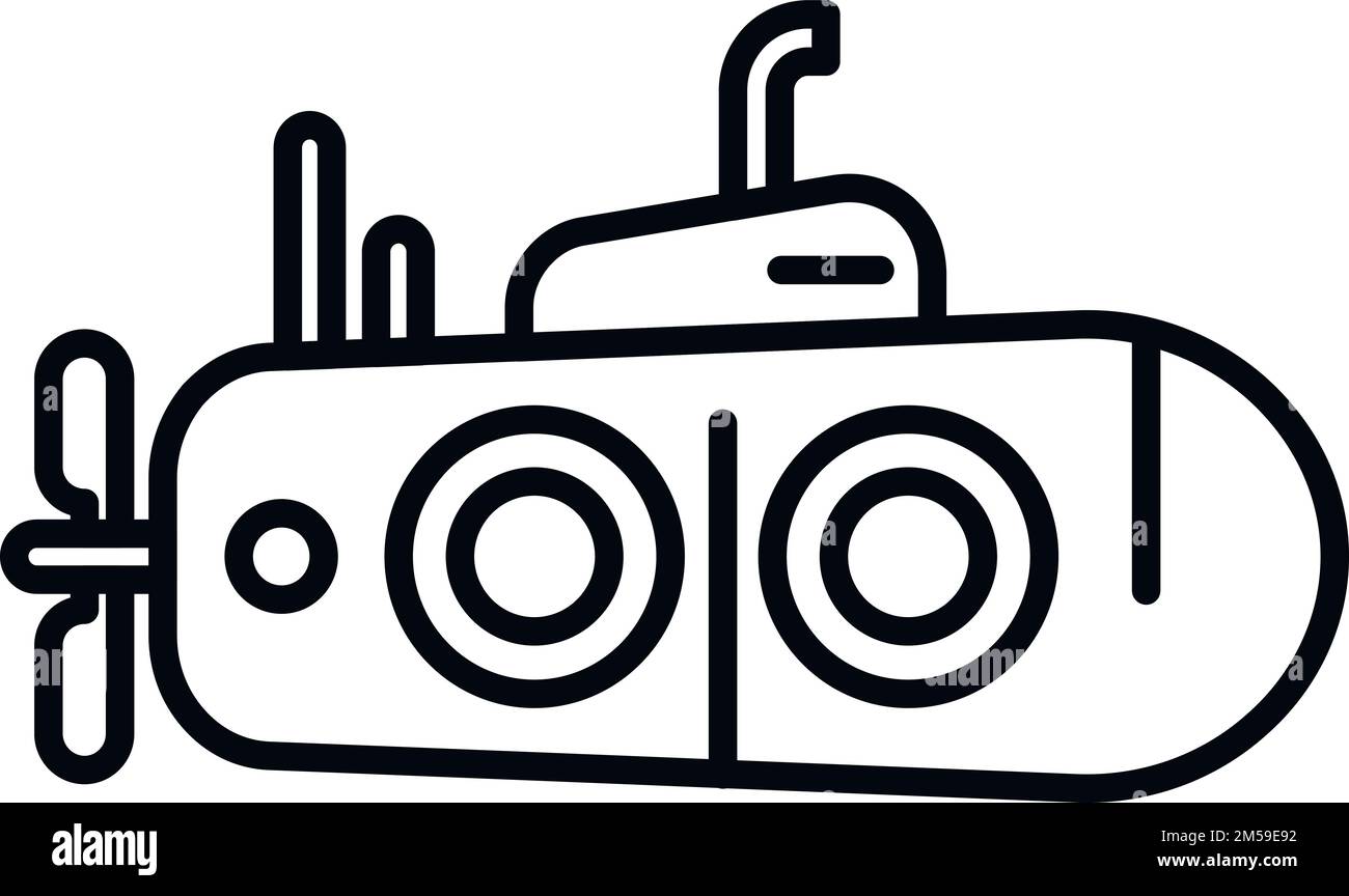 Submarine icon outline vector. Underwater boat. Sea ship Stock Vector ...