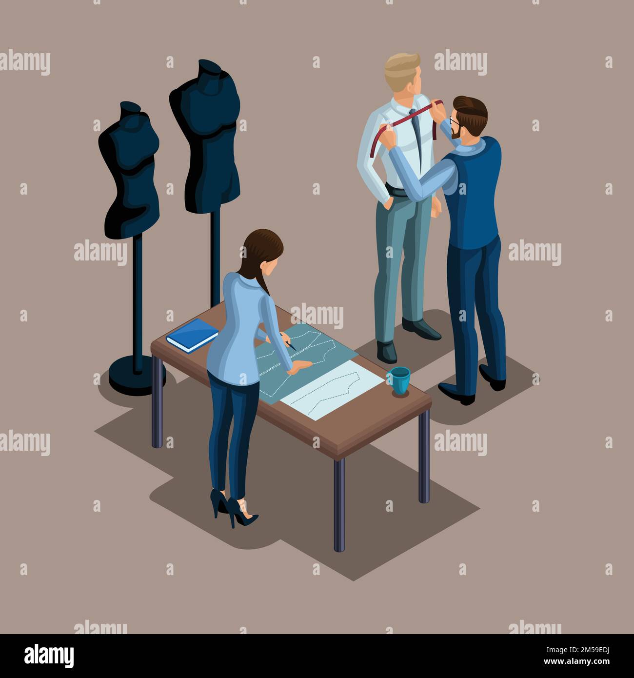 Tailor working dress studio Stock Vector Images - Alamy