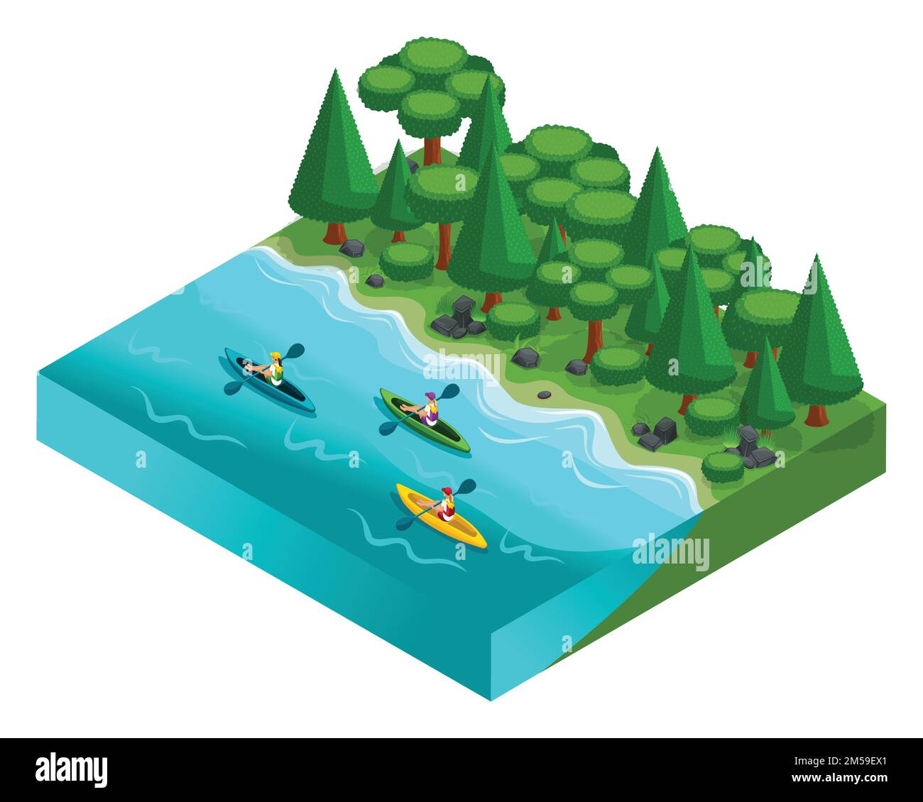 Canoe and kayaks Stock Vector Images - Alamy