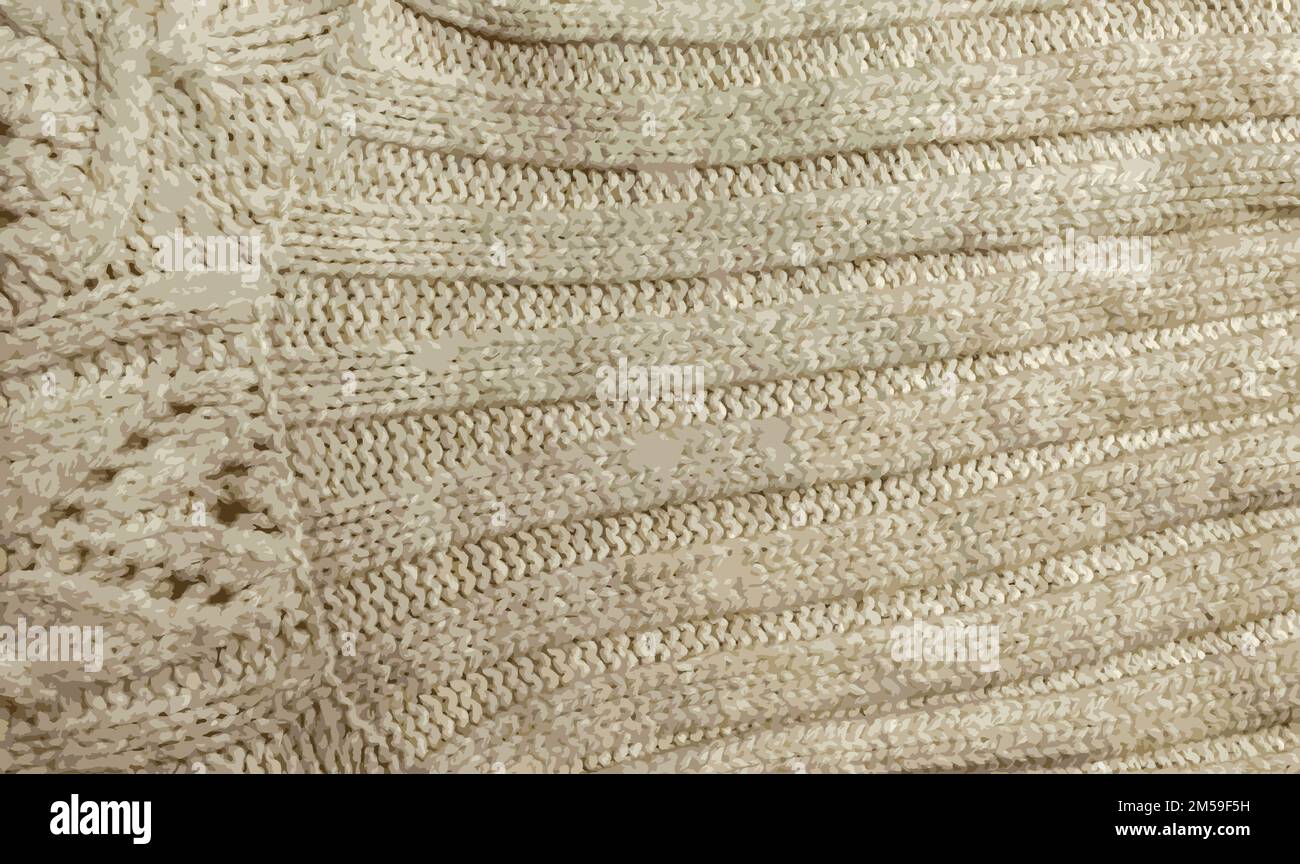 Realistic vector illustration of the texture of a chunky knit sweater ...