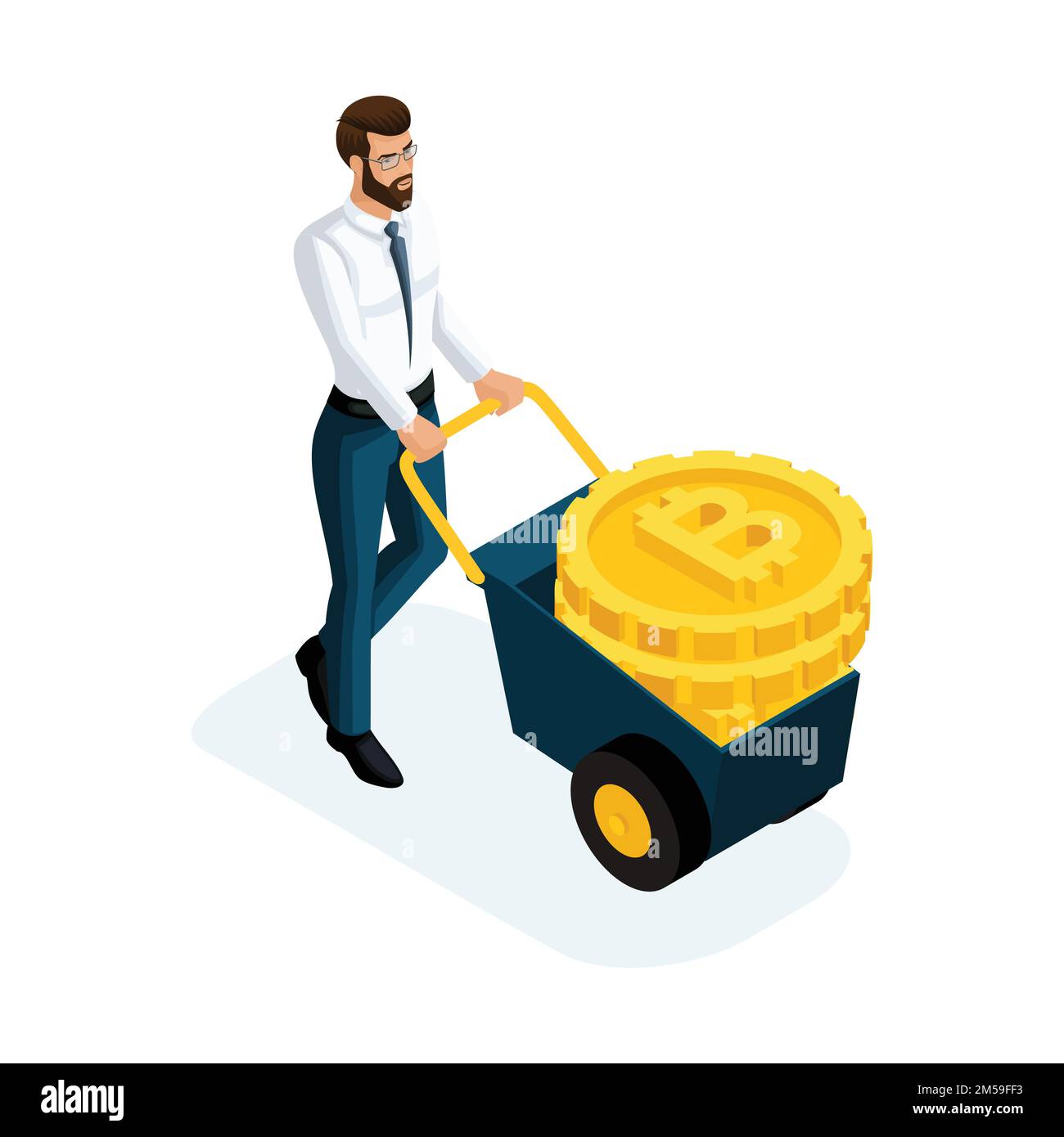 Carrying gold coins Stock Vector Images - Alamy