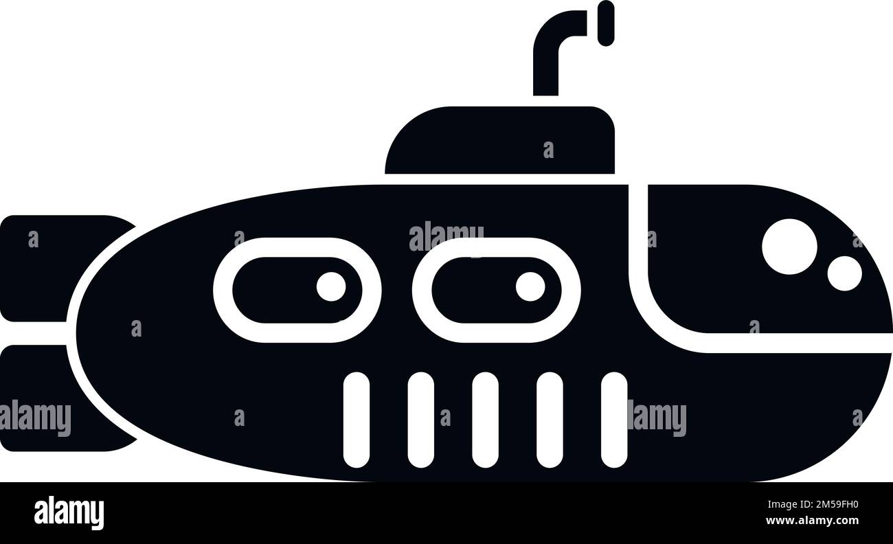 Sea submarine icon simple vector. Underwater ship. Deep military Stock ...
