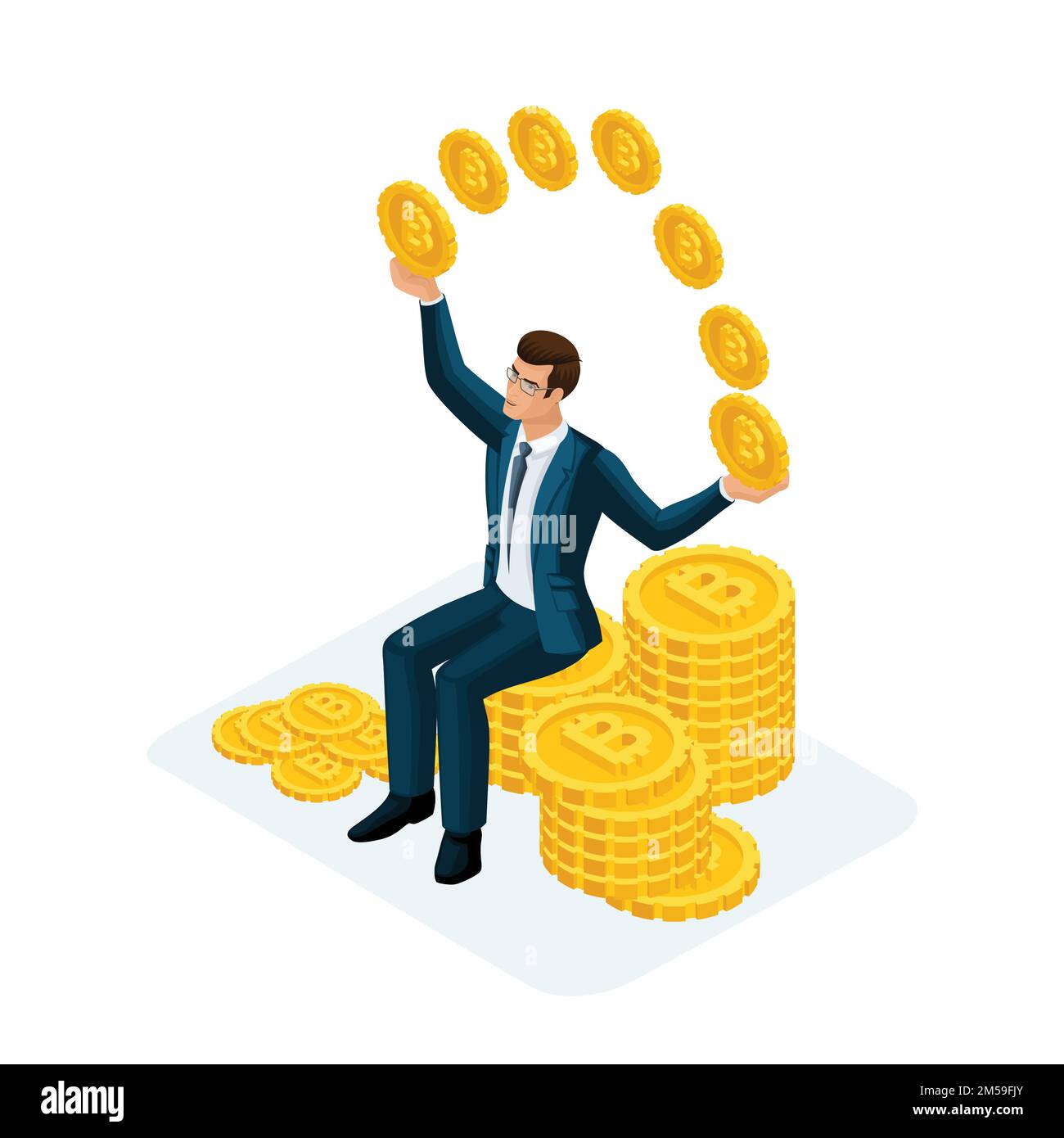Tossing coins Stock Vector Images - Alamy