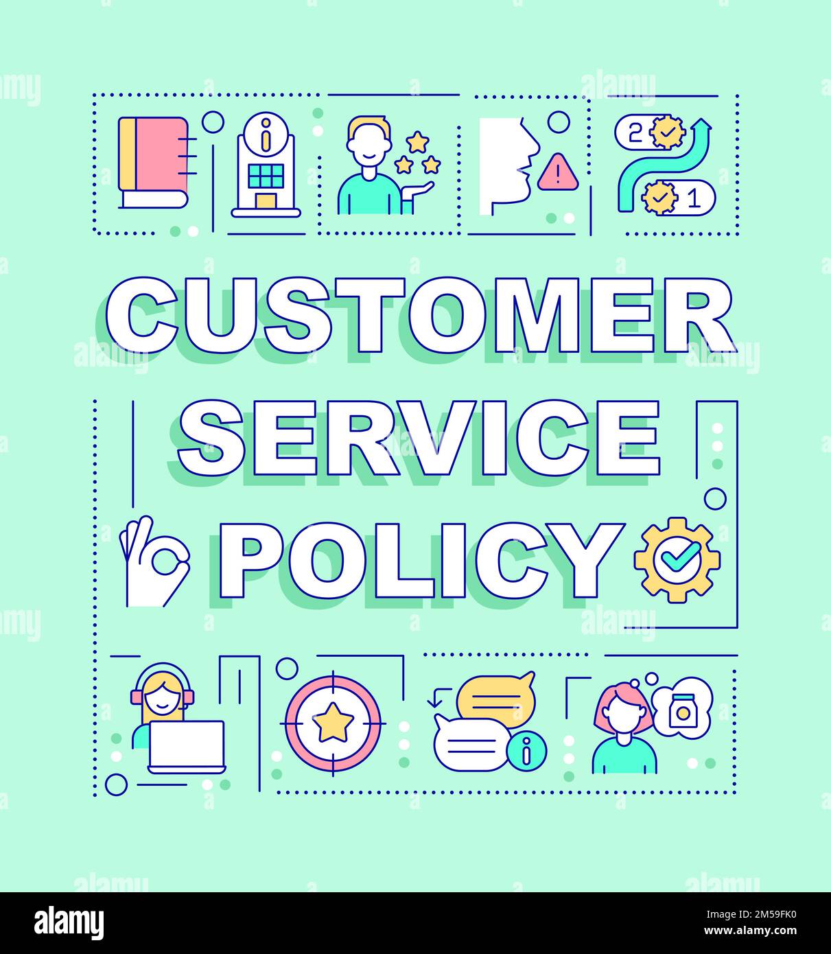 Customer service policy word concepts mint banner Stock Vector Image ...