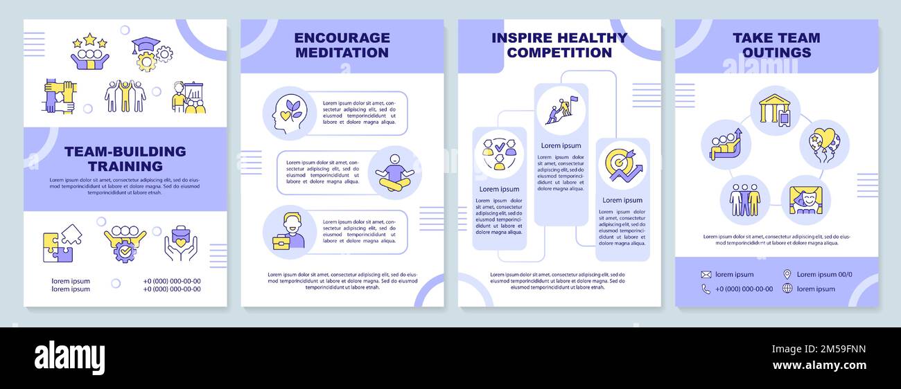 Teambuilding training purple brochure template Stock Vector Image & Art ...