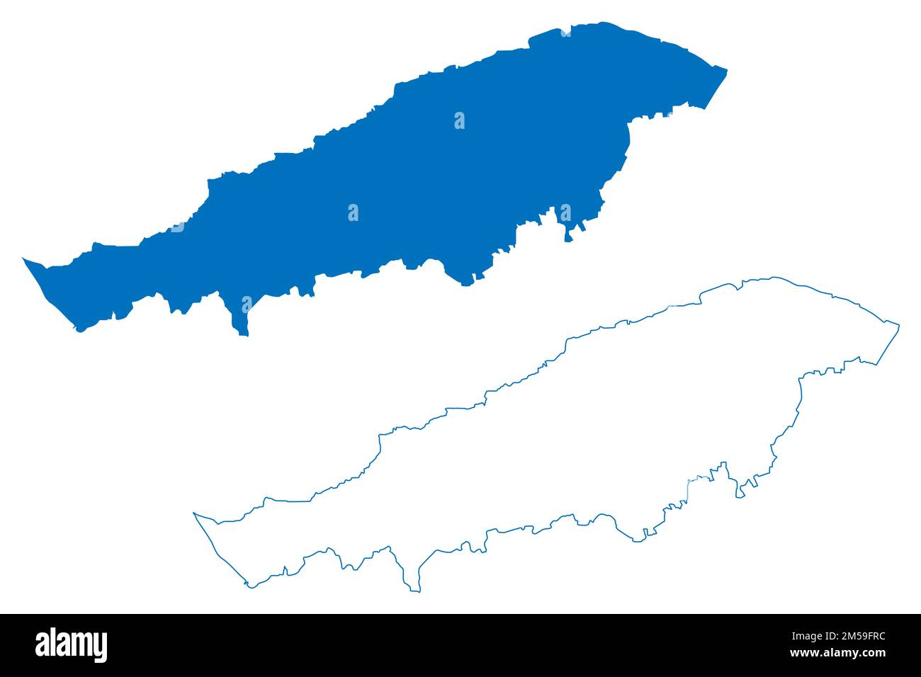 Lake Burullus (Africa, Arab Republic of Egypt, Nile Delta) map vector ...