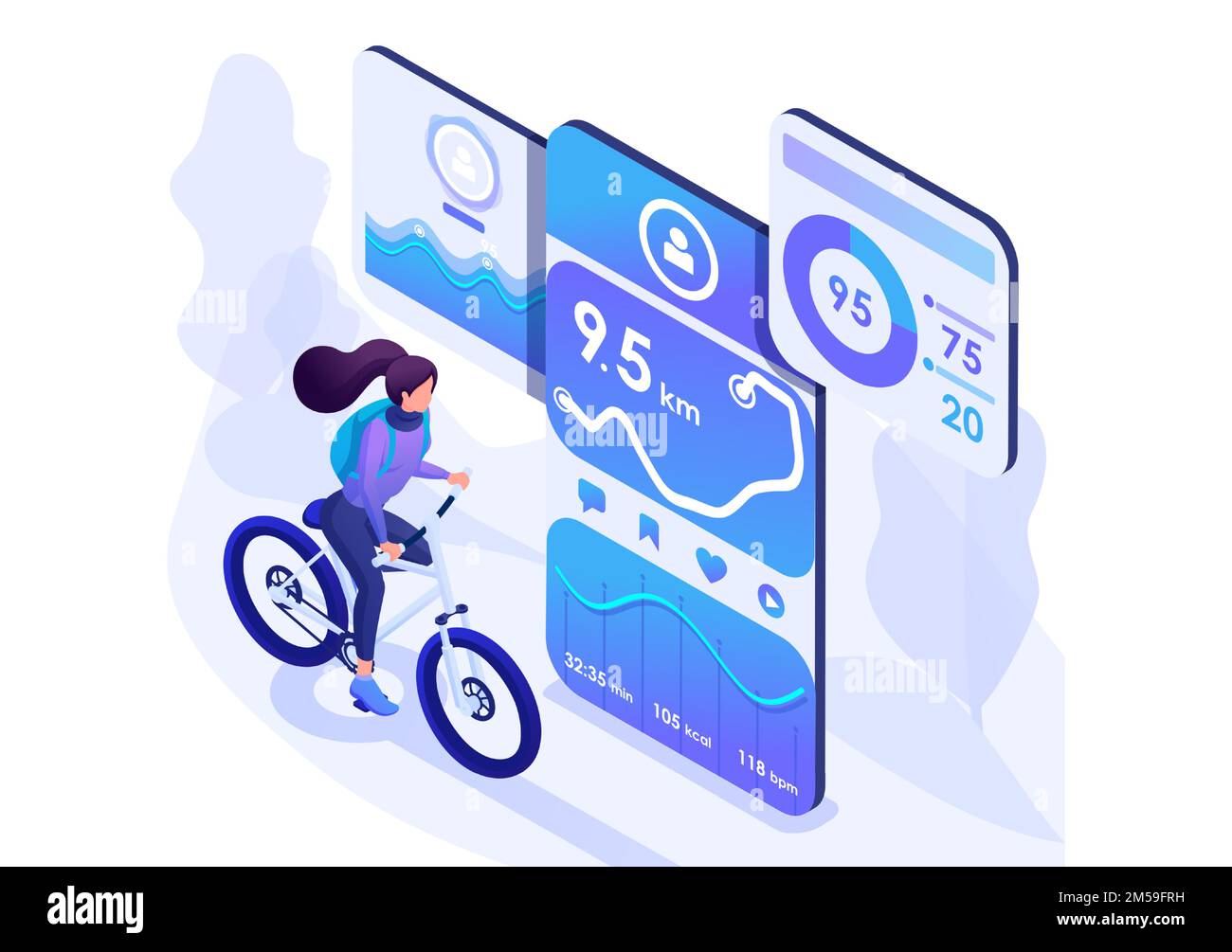 Cycling app smart phone Stock Vector Images - Alamy