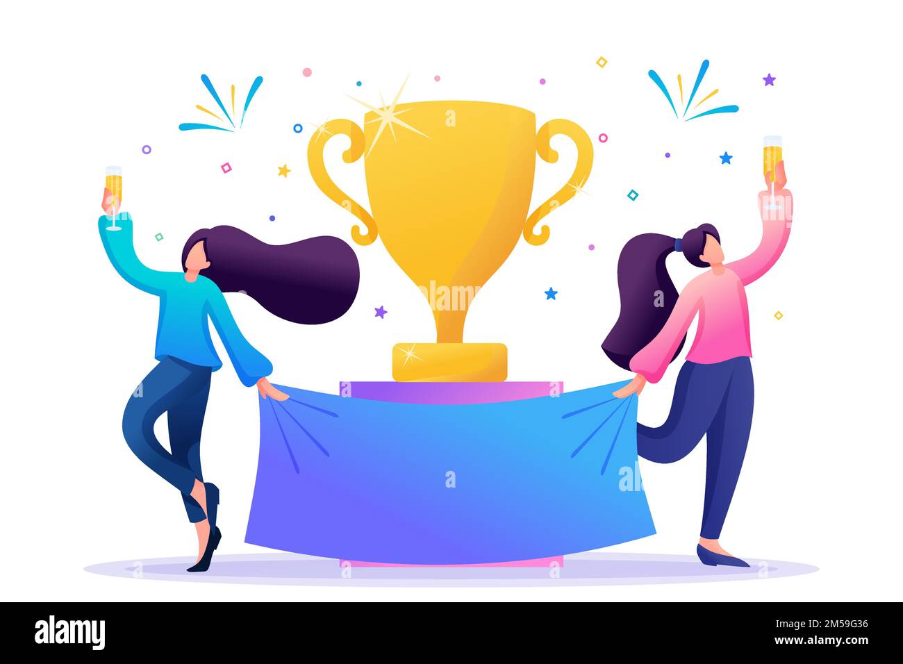 Successful girls celebrate the victory, the winners celebrate with ...