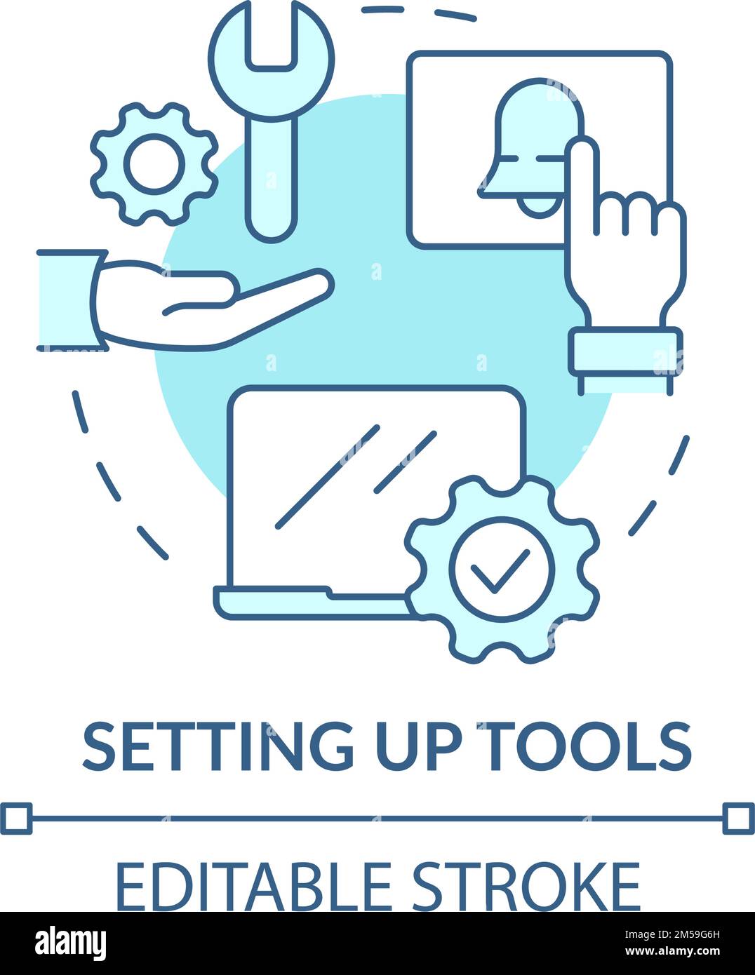 Modern workplace setting Stock Vector Images - Alamy