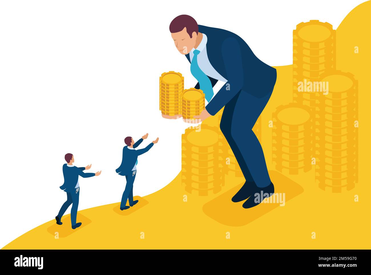 Big businessman lends money hi-res stock photography and images - Alamy