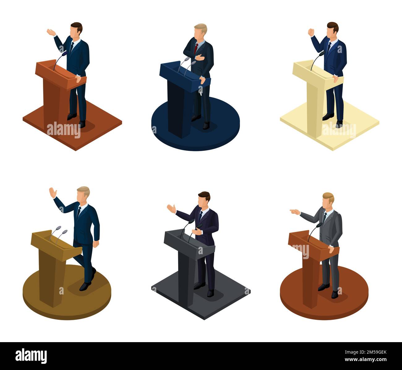 Trendy Isometric people 3D presidents, President's speech, Washington's ...