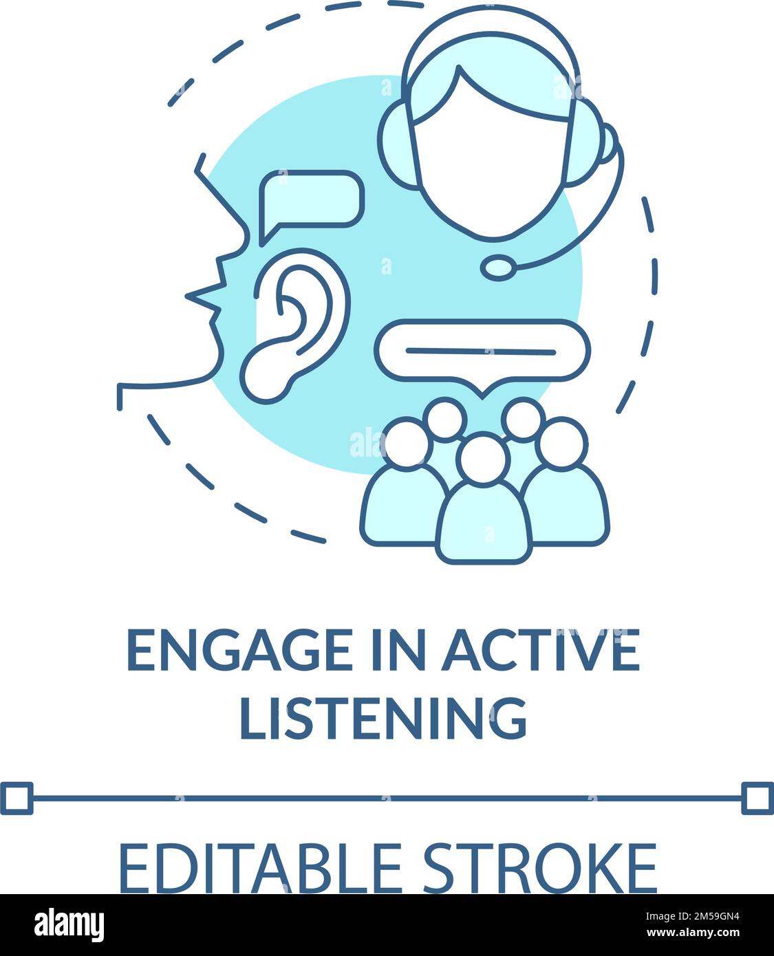 Active listening turquoise concept icon Stock Vector Image & Art - Alamy