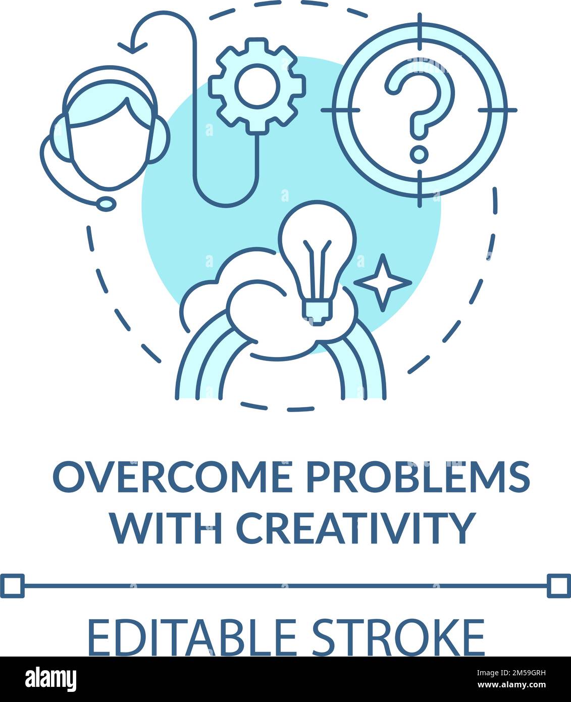 Solve problems with creativity turquoise concept icon Stock Vector Image & Art - Alamy