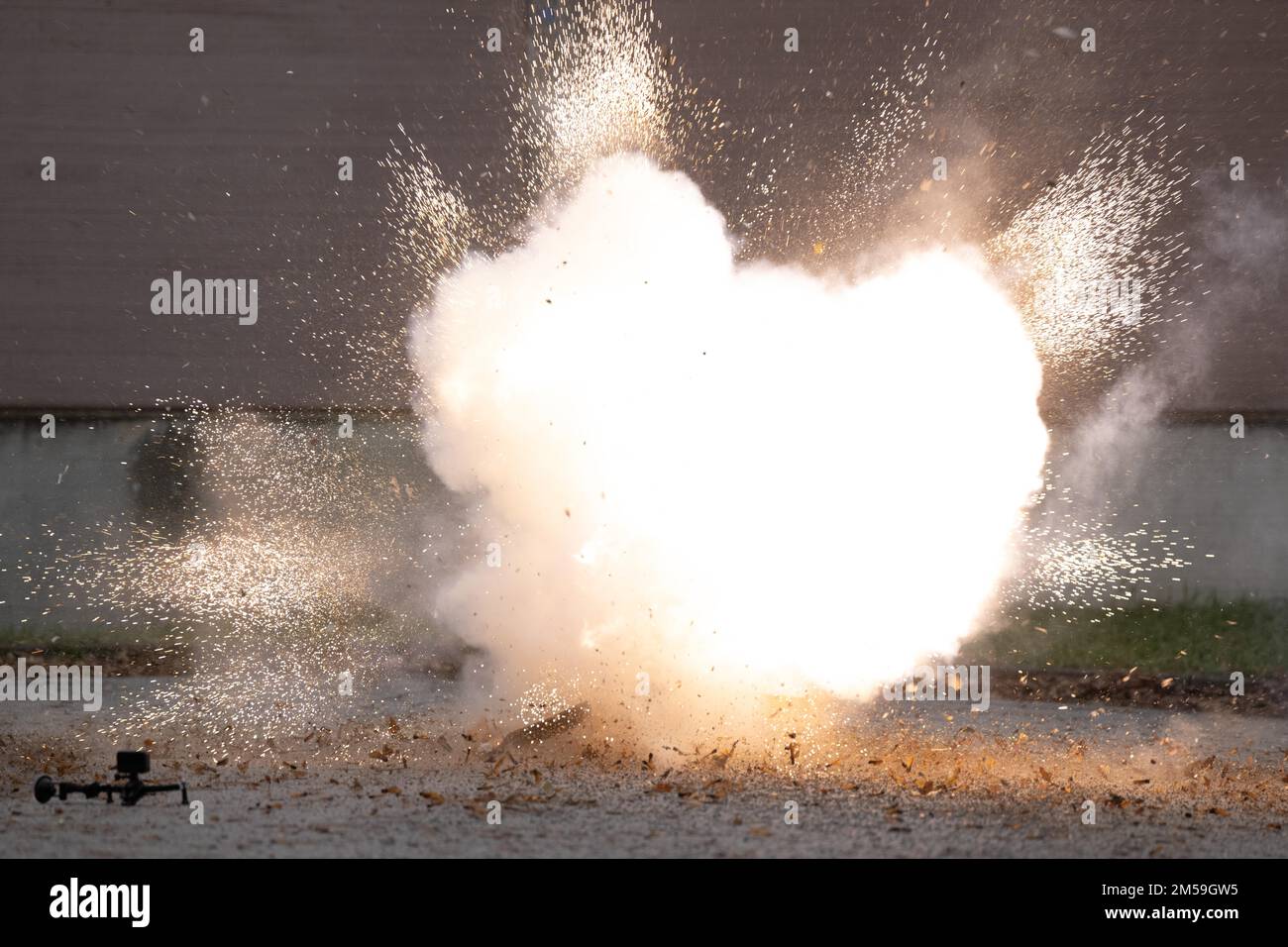 Dresden, Germany. 27th Dec, 2022. A firework with a 60 gram flash bang ...