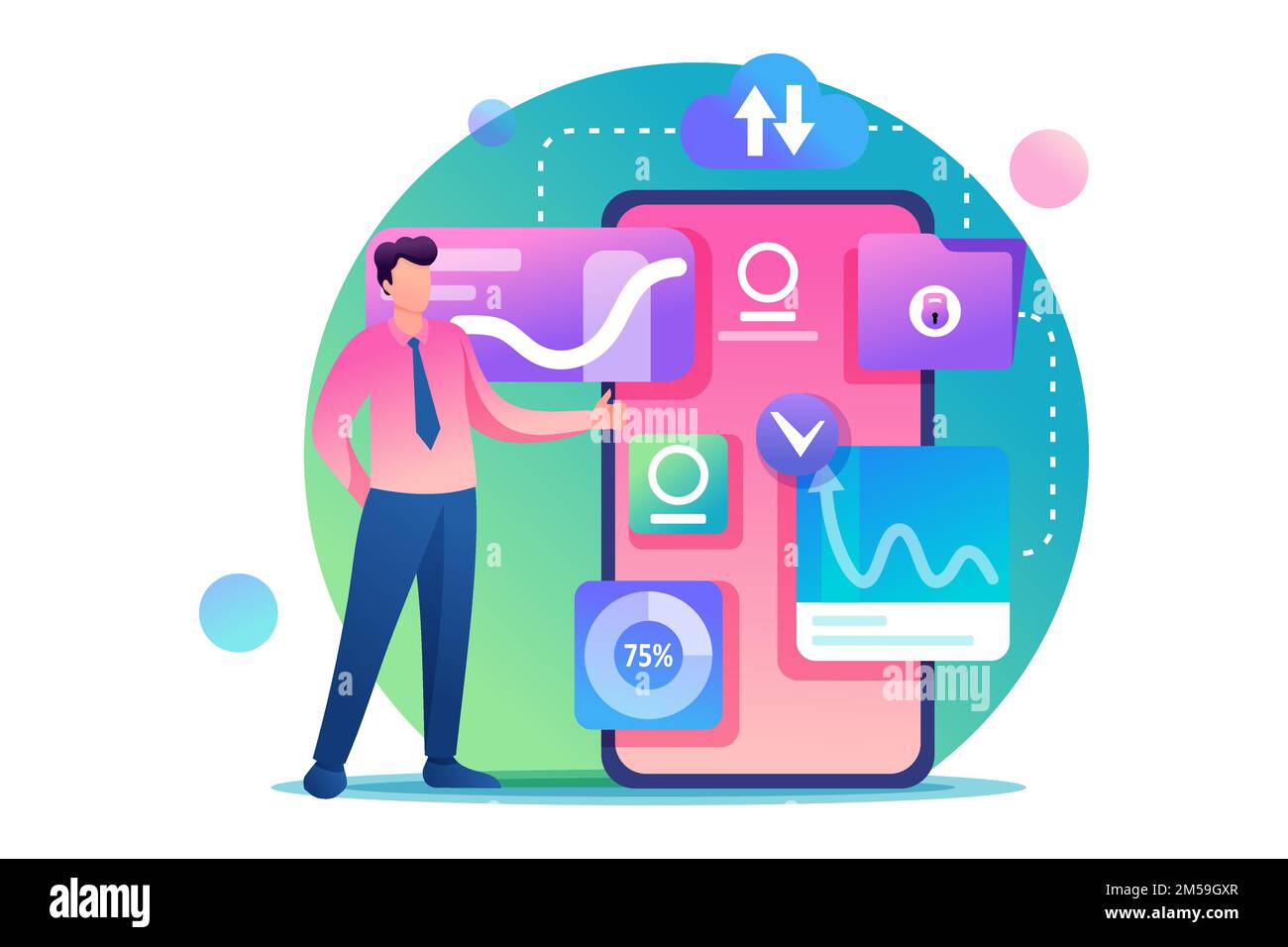 Entrepreneur works Stock Vector Images - Alamy